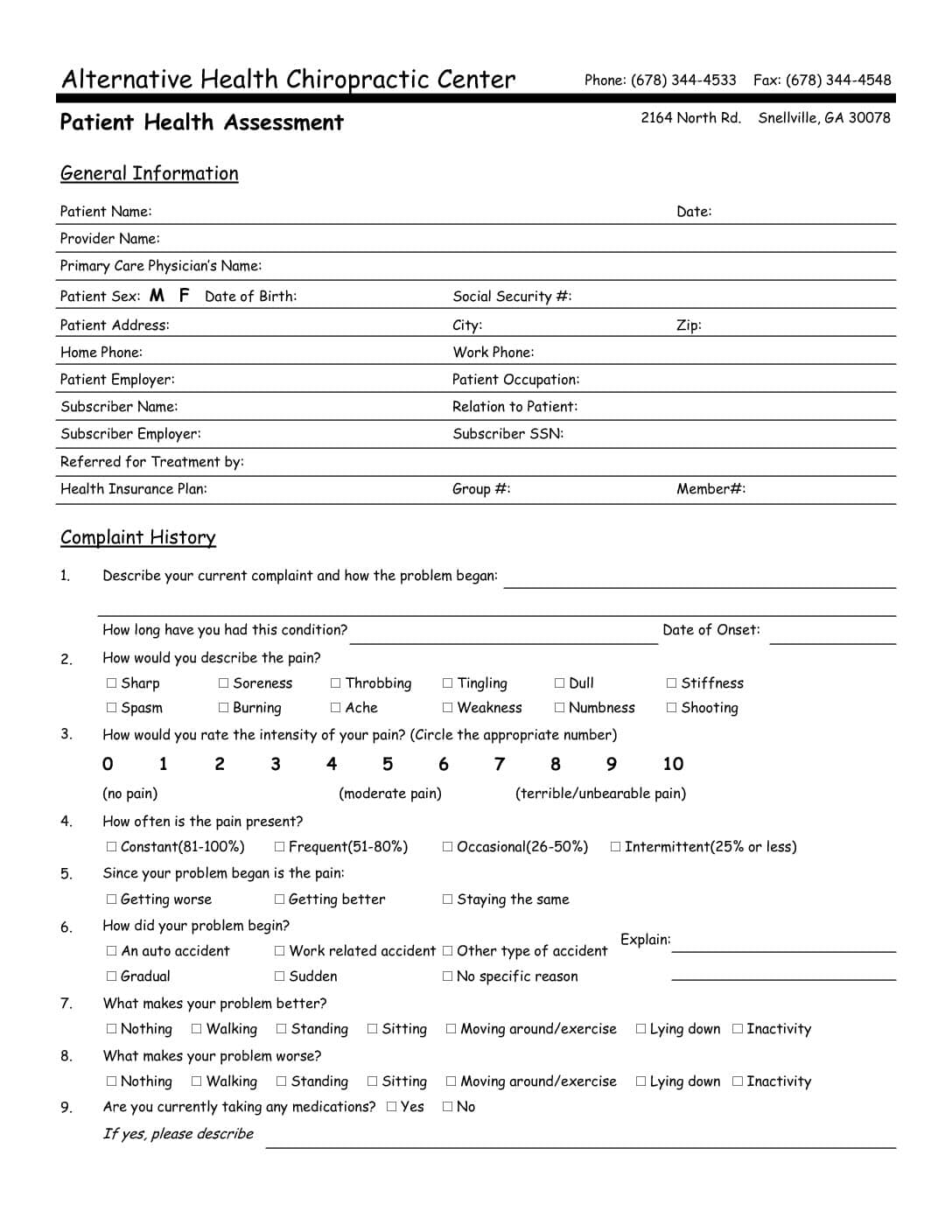 Patient Agreement Form | Alternative Health Chiropractic Center in ...